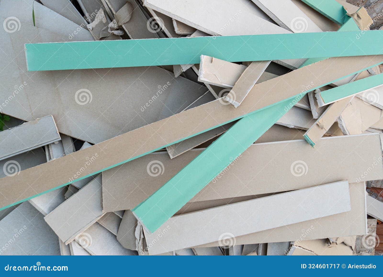 Construction Waste Water Resistant Plasterboard Drywall, Pieces Debris ...