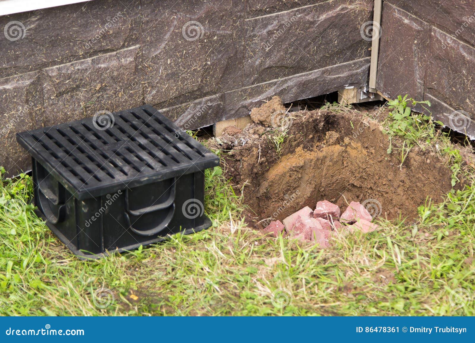 Construction of Water Drainage Systems in Ground Stock Image - Image of ...