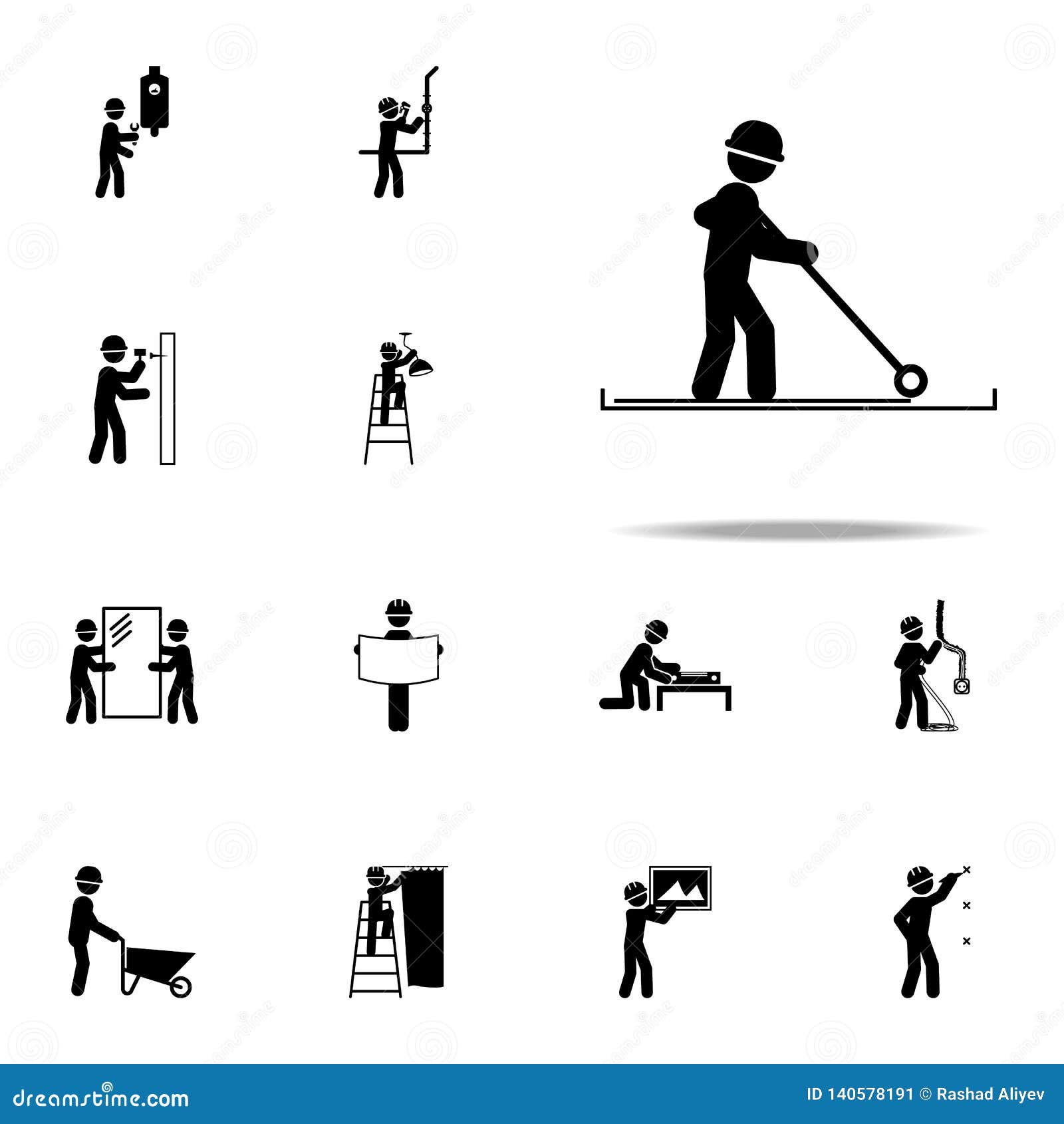 Construction, Waterproof Worker Icon. Construction People Icons ...