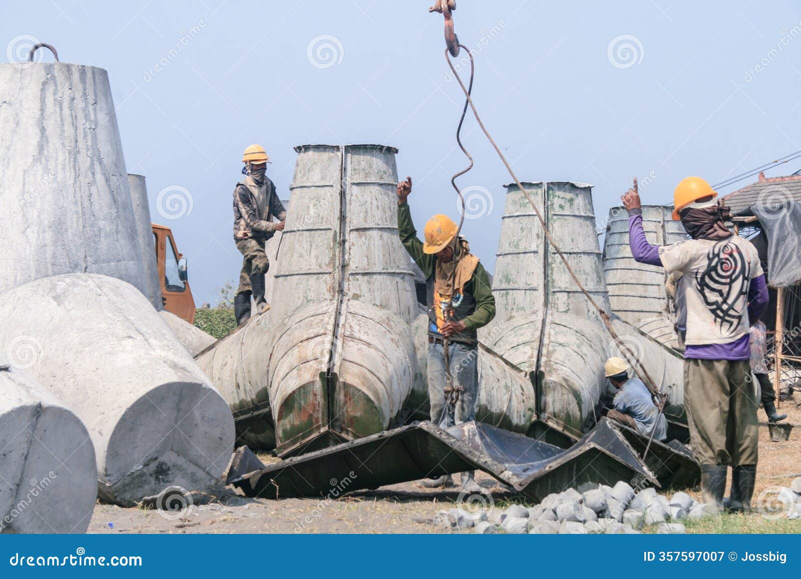 Construction of Wave Breaker Structures for Coastal Protection at ...