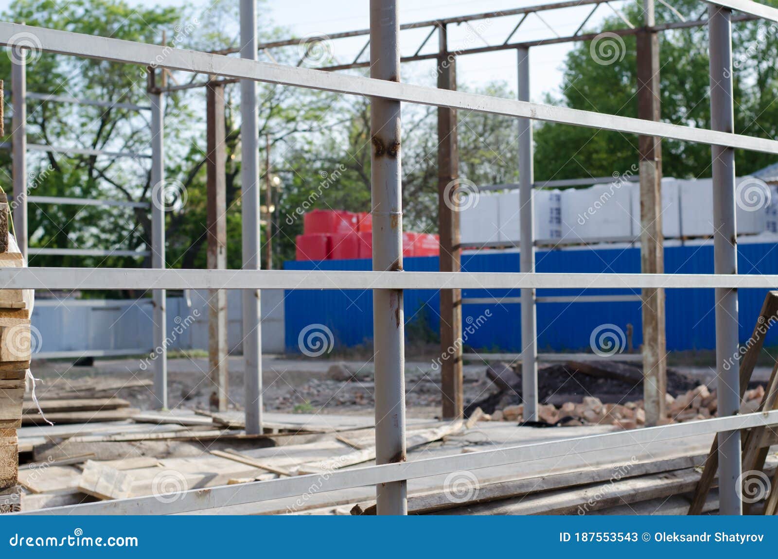 Construction of a Welded Iron Structure. Construction of a Building ...