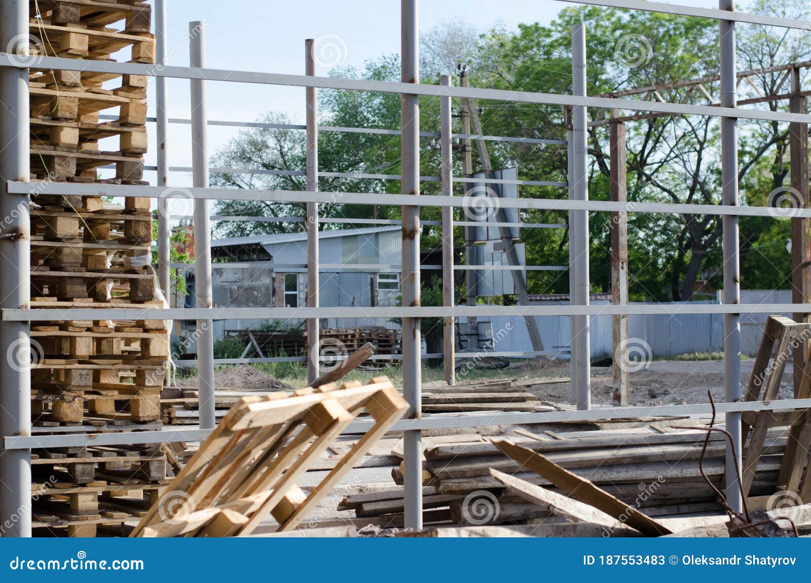 Construction of a Welded Iron Structure. Construction of a Building ...