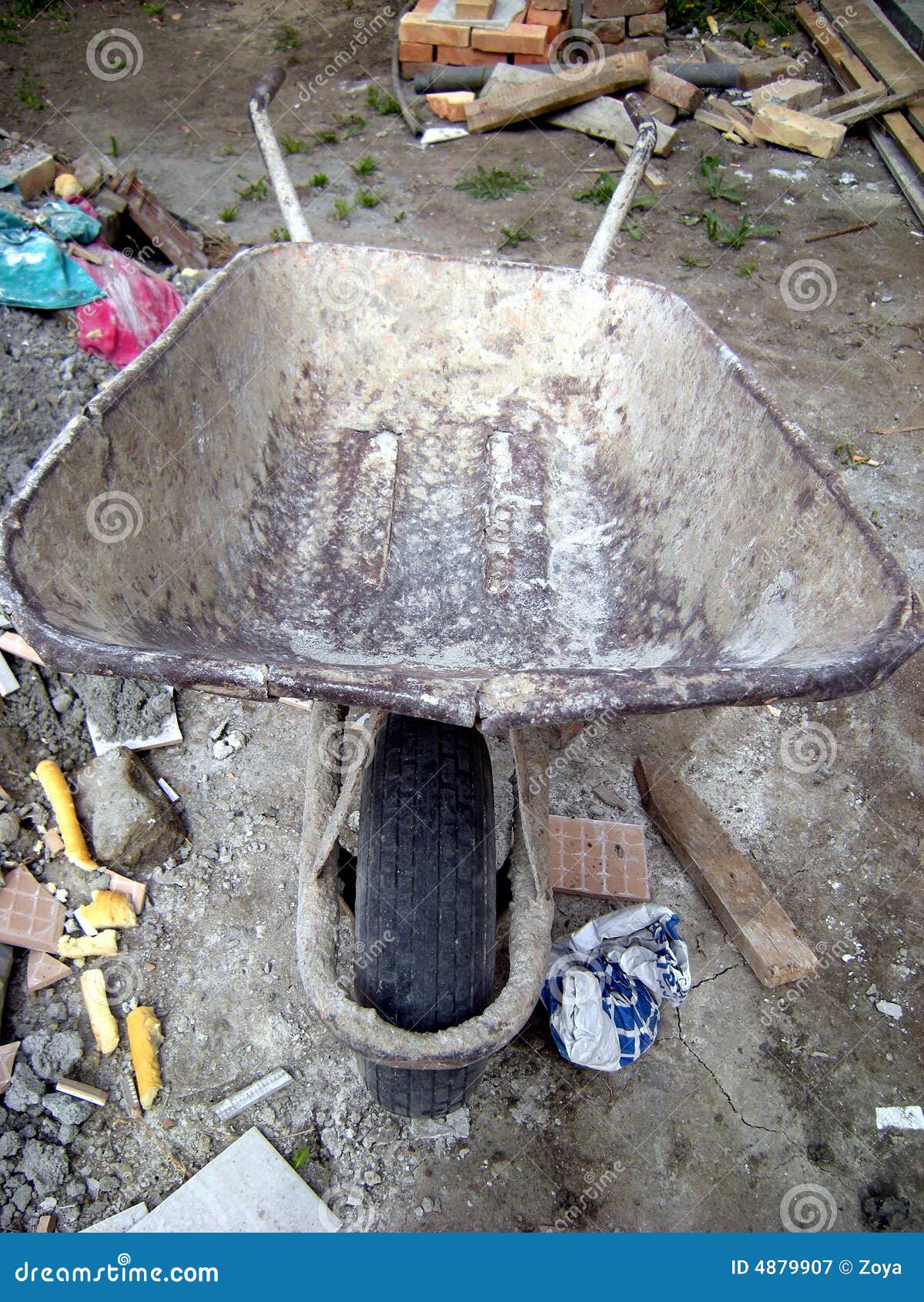 Construction Wheel Barrel stock image. Image of metal - 4879907