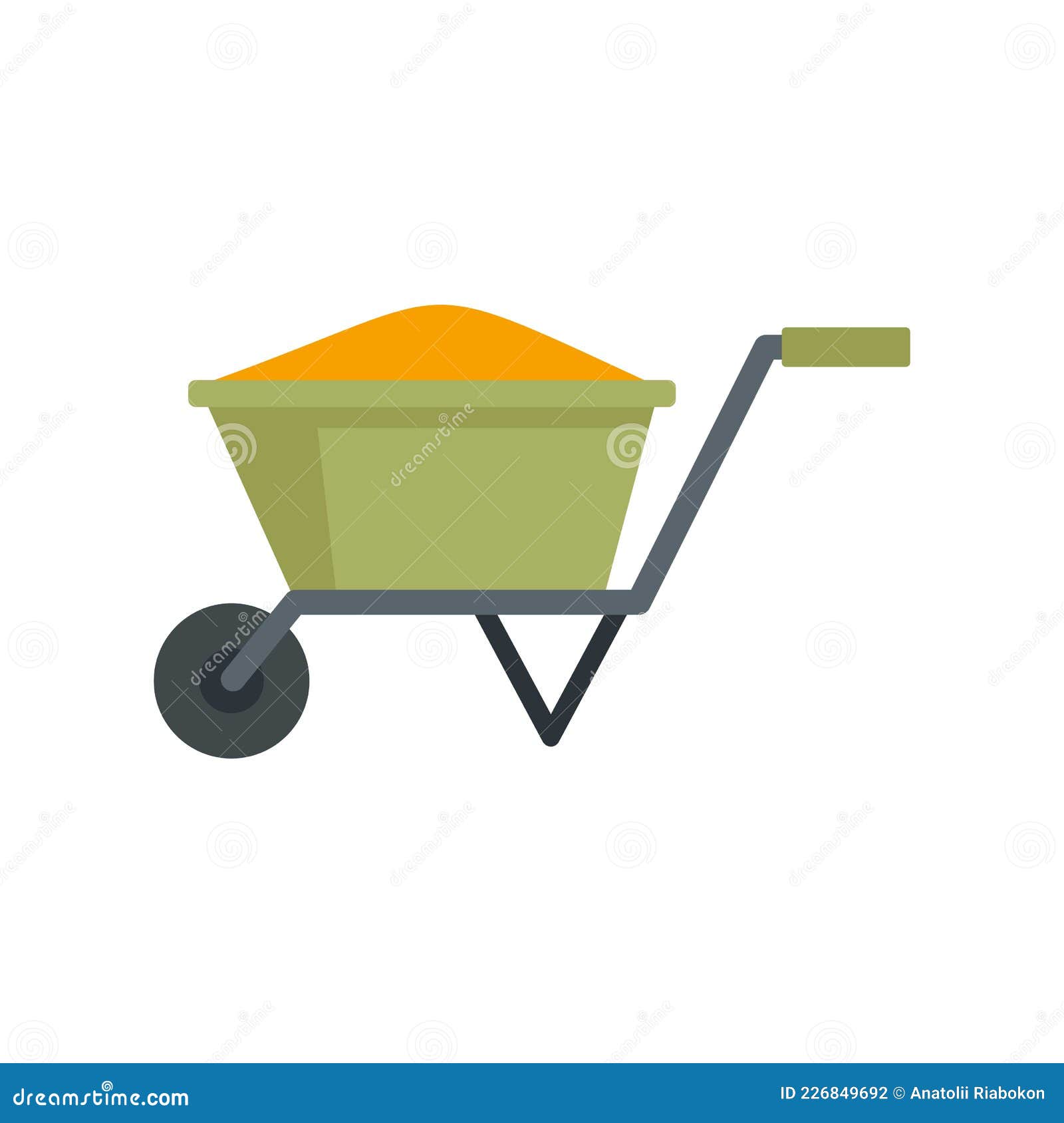 Construction Wheelbarrow Icon Flat Isolated Vector Stock Vector ...