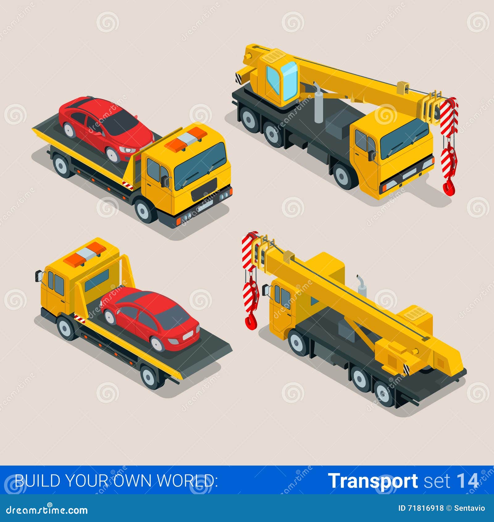 Construction Wheeled Tracked: Vector Flat Isometric Vehicles Stock ...
