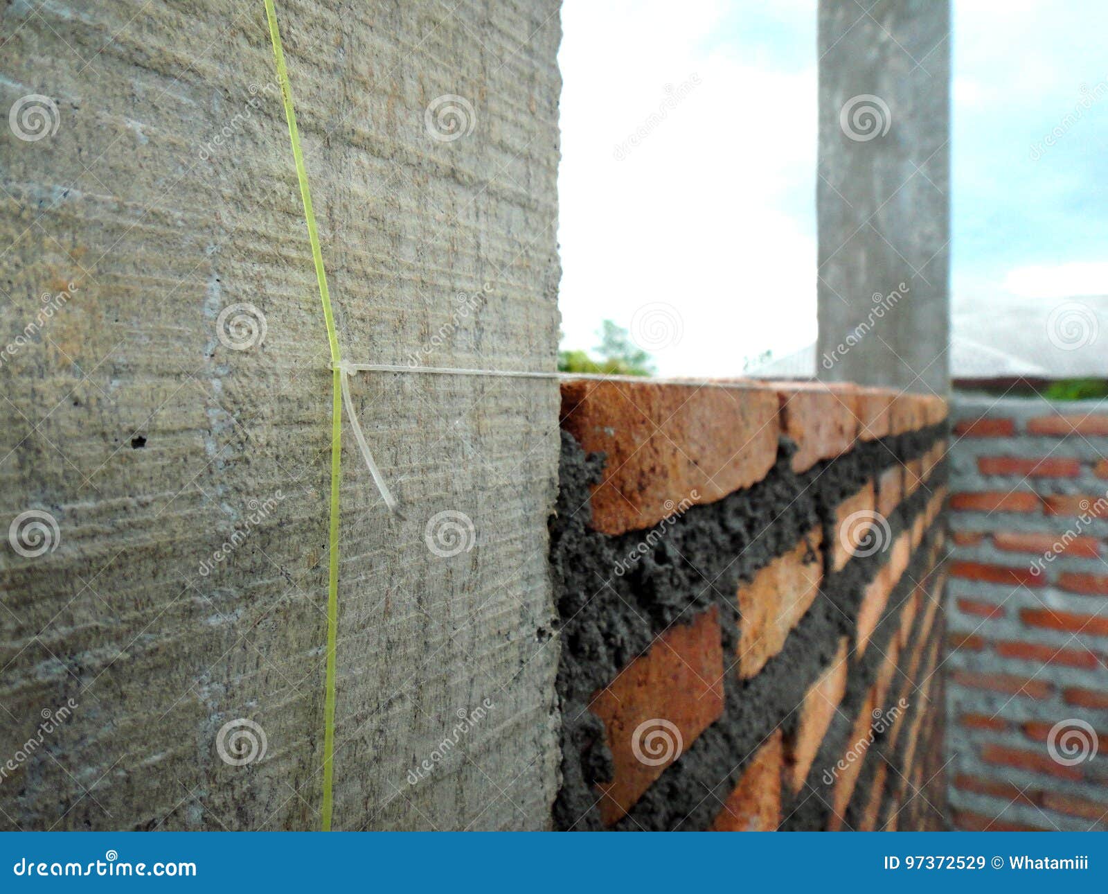 Construction Wire Level of Brick Layer Stock Image - Image of ...