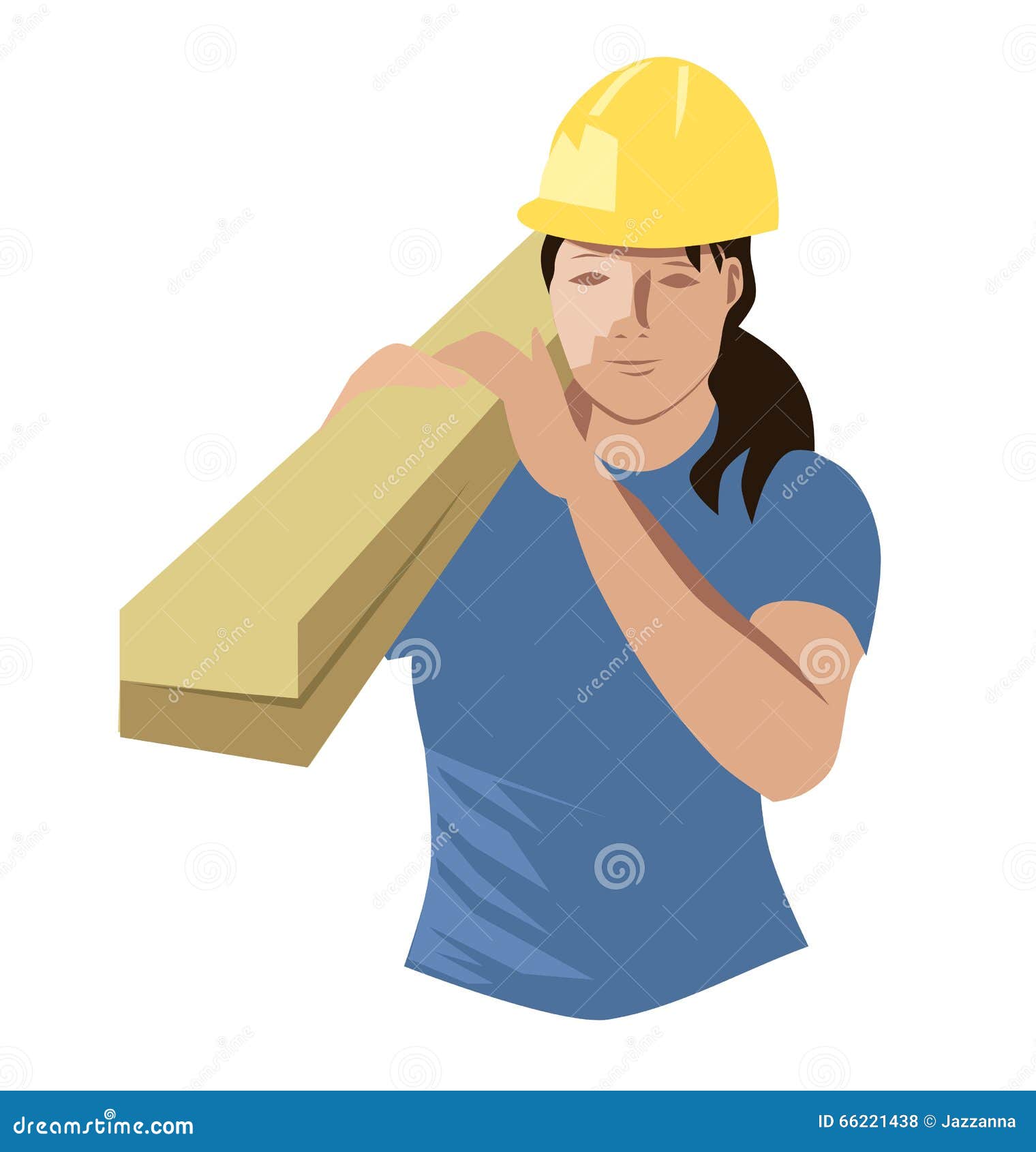 Construction woman stock vector. Illustration of helmet - 66221438