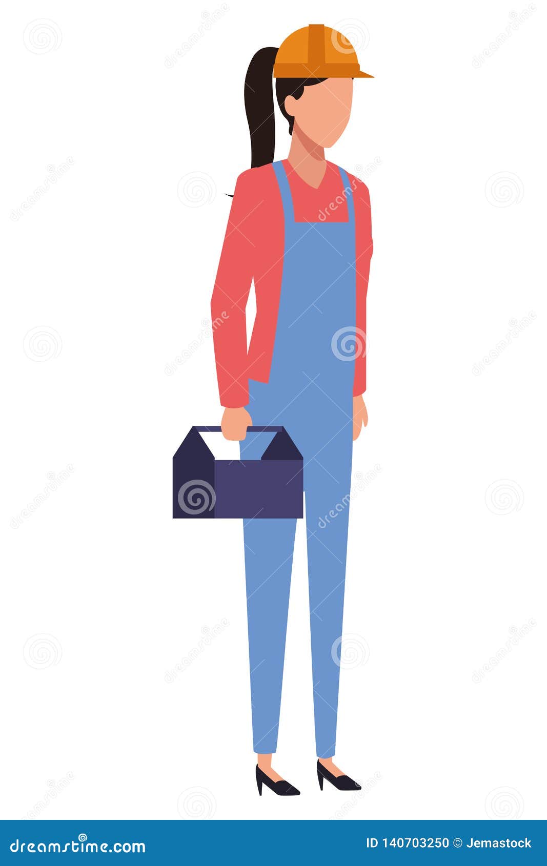 Construction Woman Worker Worker Avatar Stock Vector - Illustration of ...