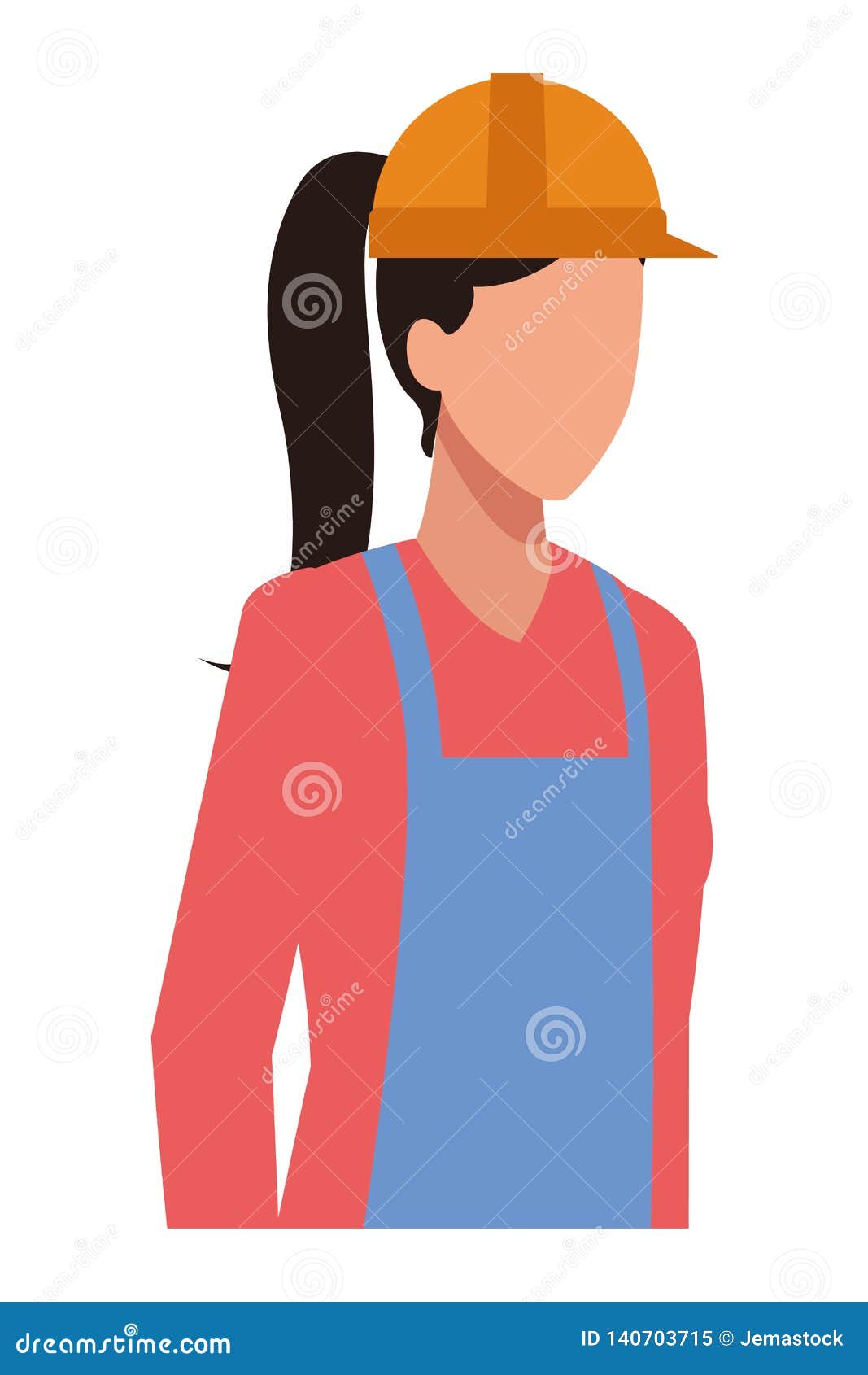 Construction Woman Worker Worker Avatar Stock Vector - Illustration of ...
