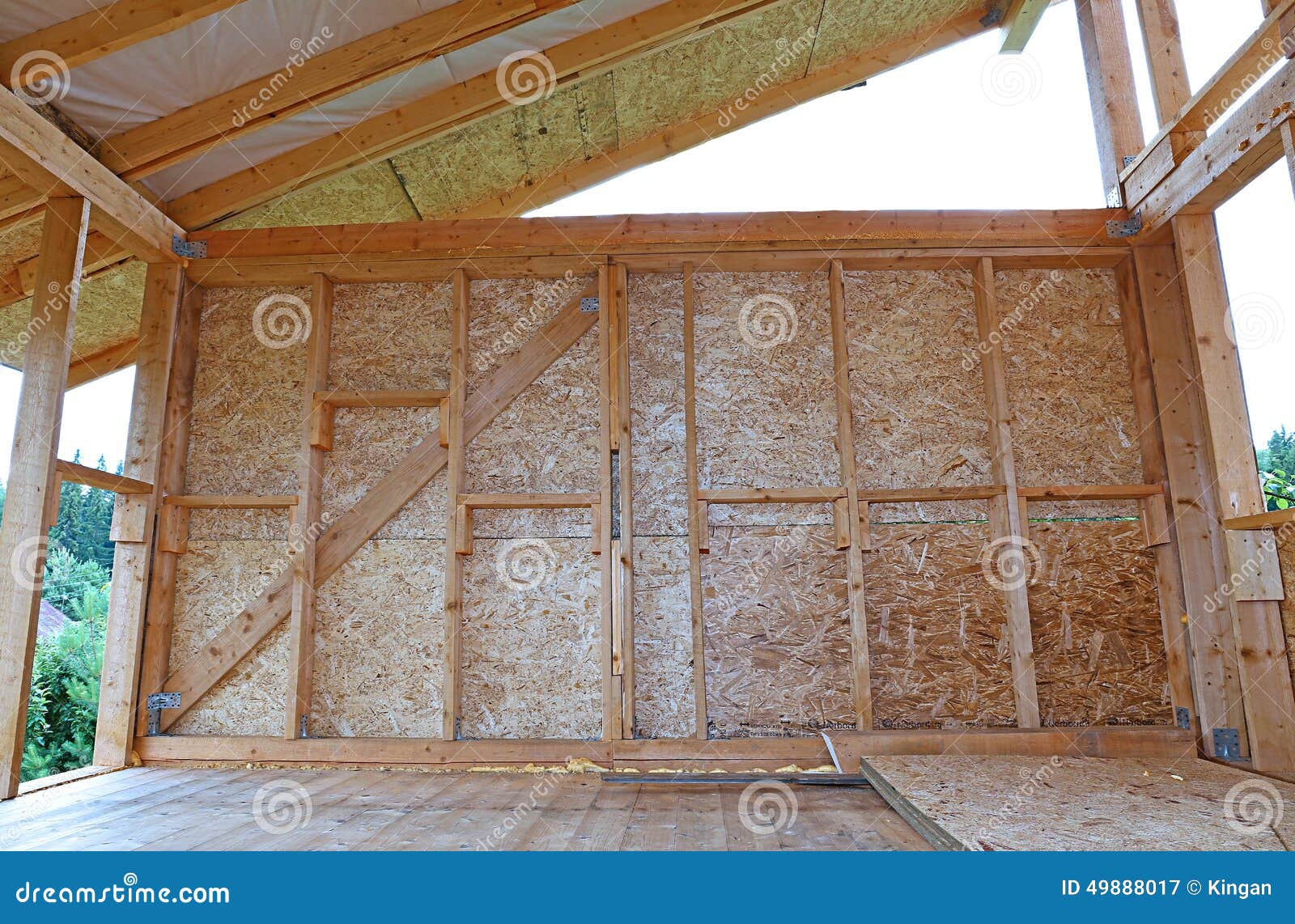 Construction of Wood Frame Walls Stock Image - Image of building ...