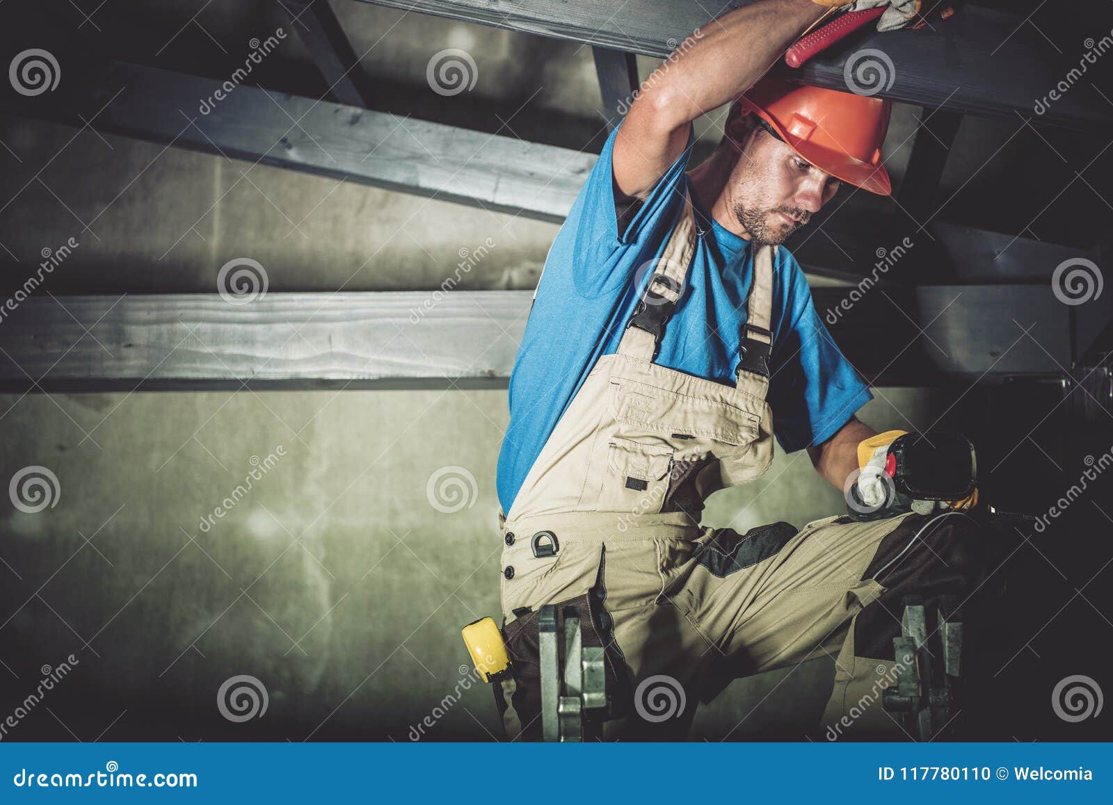 Construction Wood Worker stock photo. Image of installer - 117780110