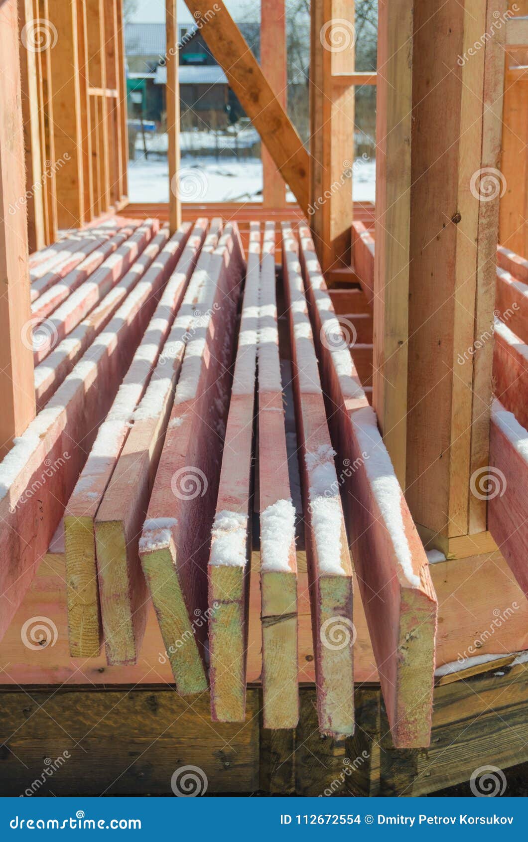 Construction of Wooden Frame House Stock Photo - Image of building ...