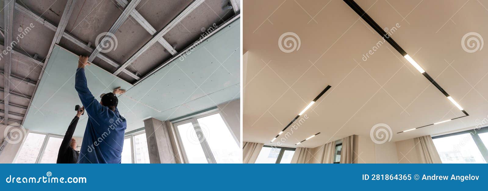 Construction of the Wooden Frame of a Roof - Construction of Drywall ...