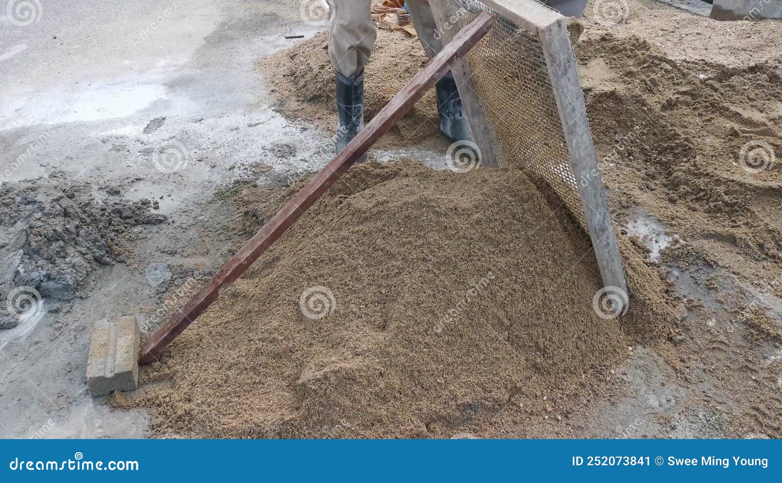 Construction Wooden Frame Sifter for Finer Sand. Stock Video - Video of ...