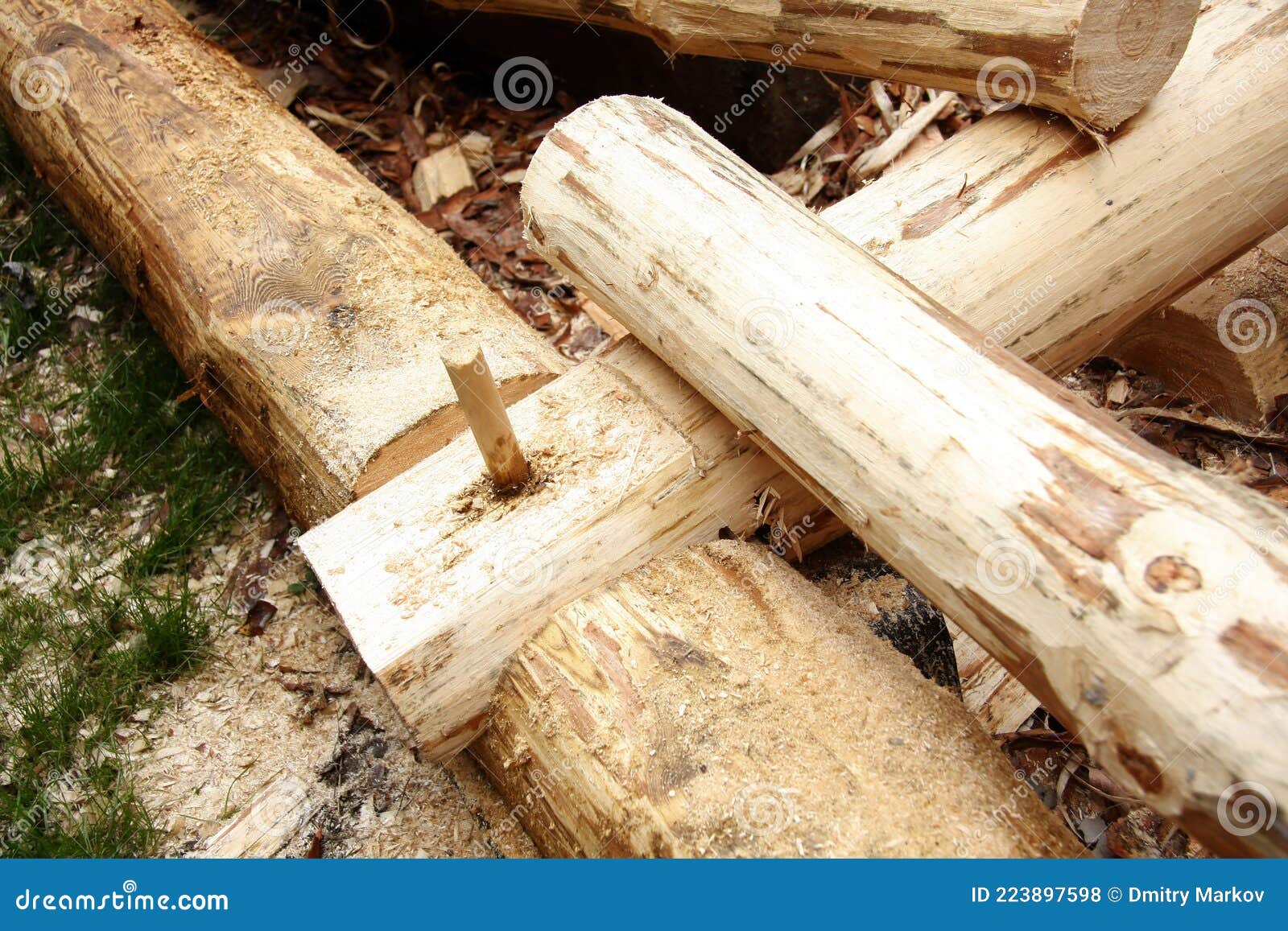 The Construction Of A Wooden House. Assembly Instructions For Wooden ...