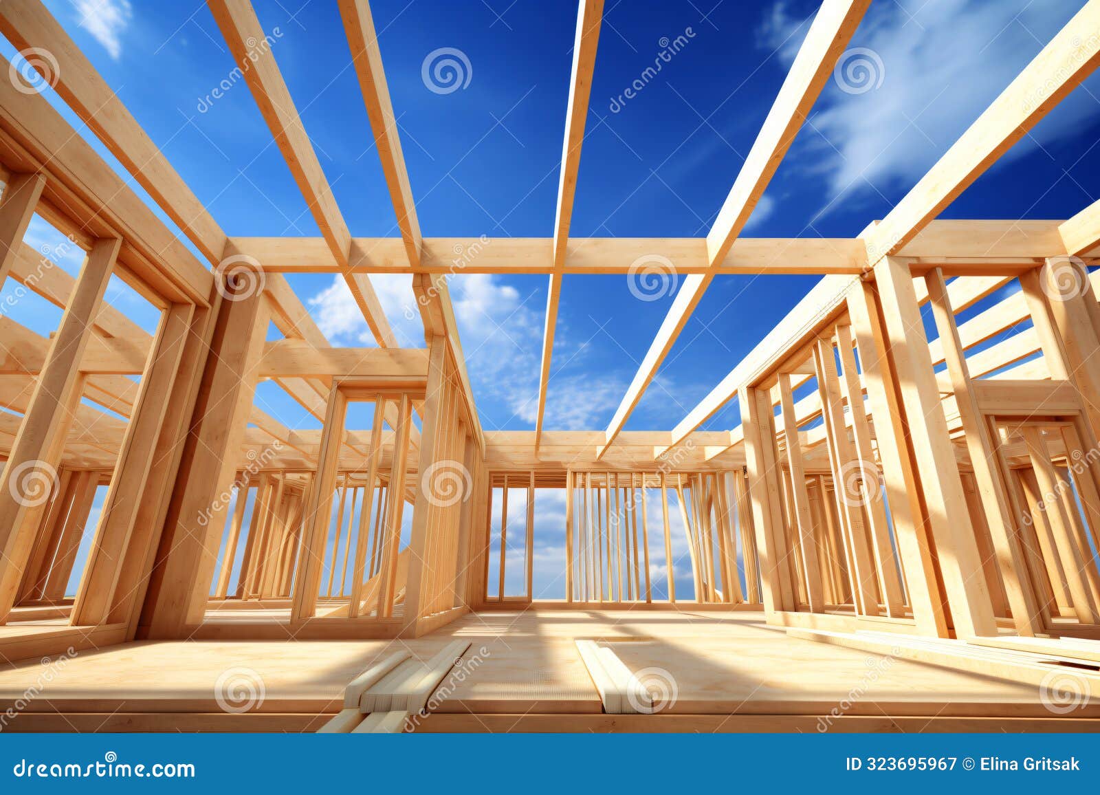 House Framework With Hand Drawn Sketch Of Detached House Cartoon Vector ...