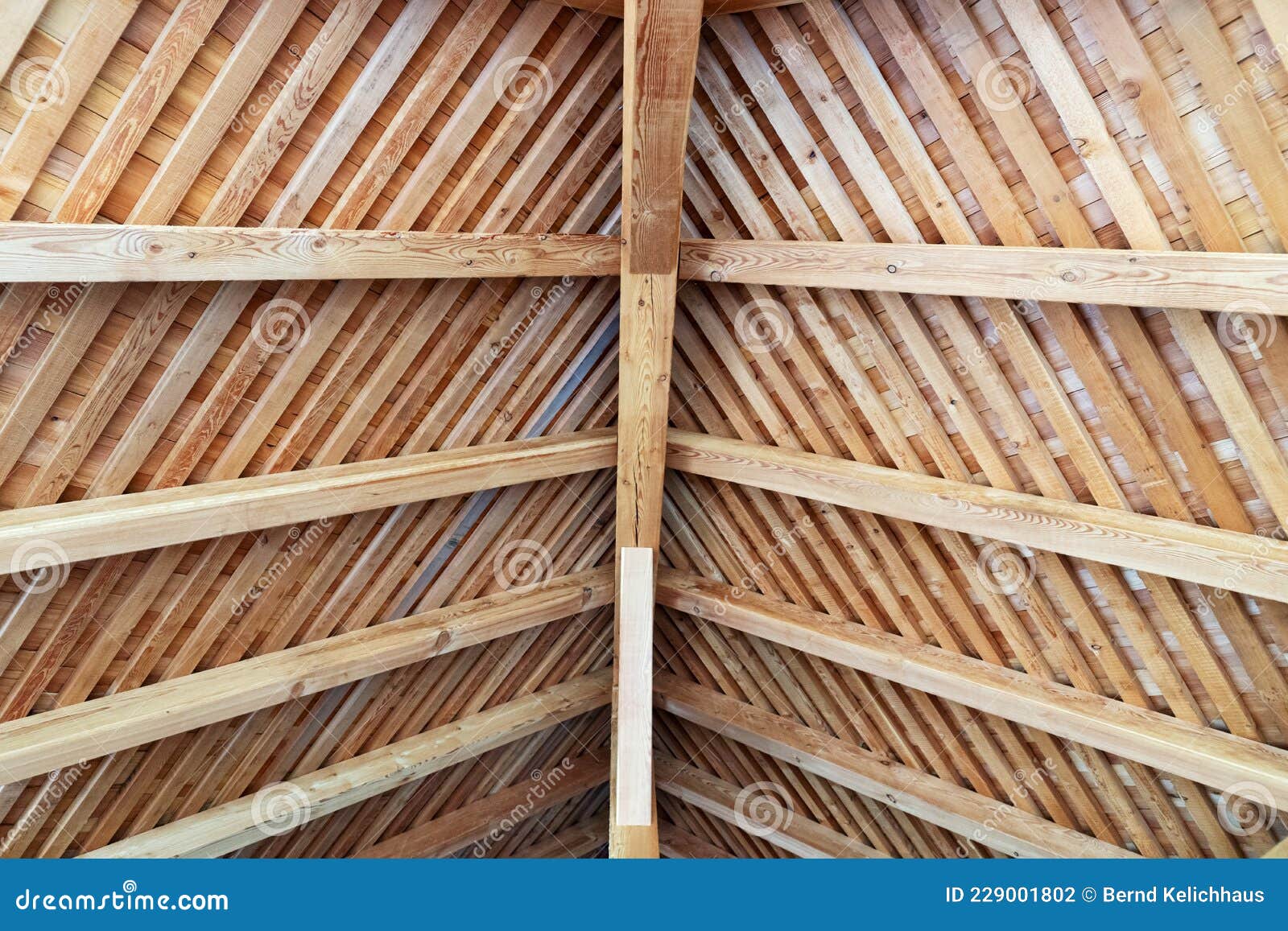 Construction of a Wooden Roof from the Inside. Wooden Background Stock ...