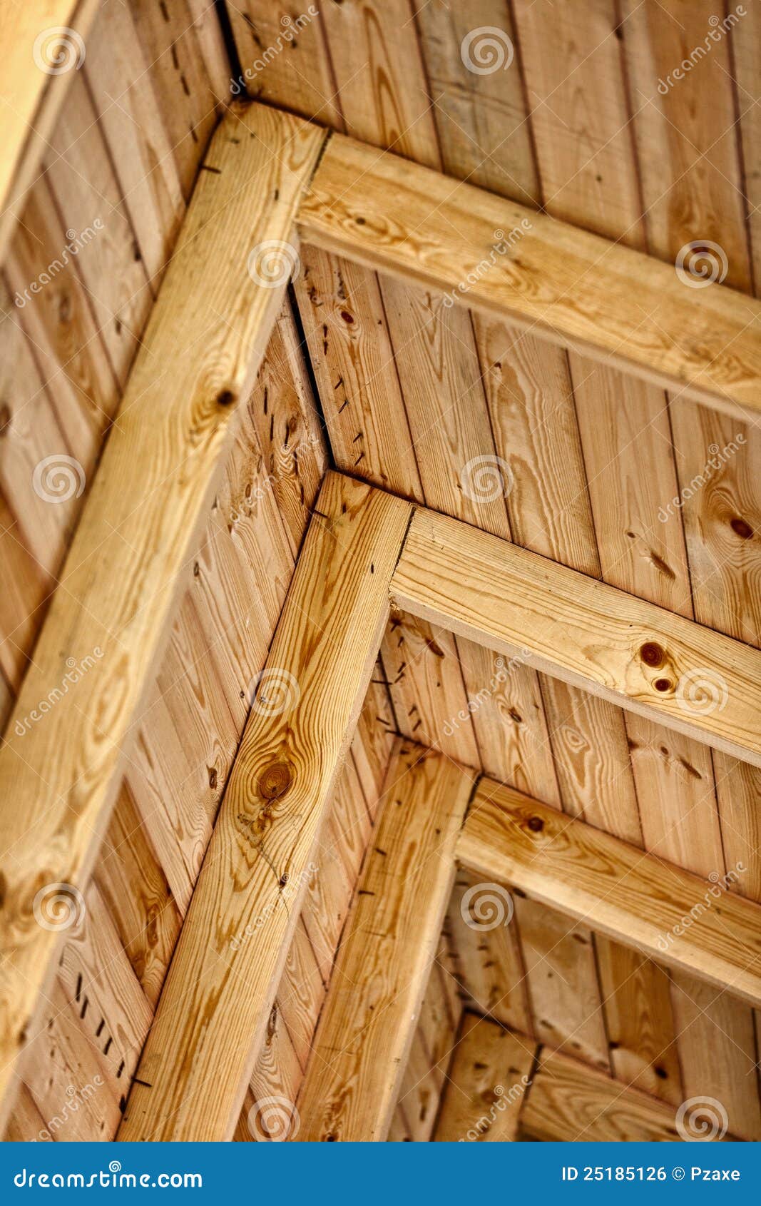 Construction a Wooden Roof - Inside View Stock Photo - Image of angle ...