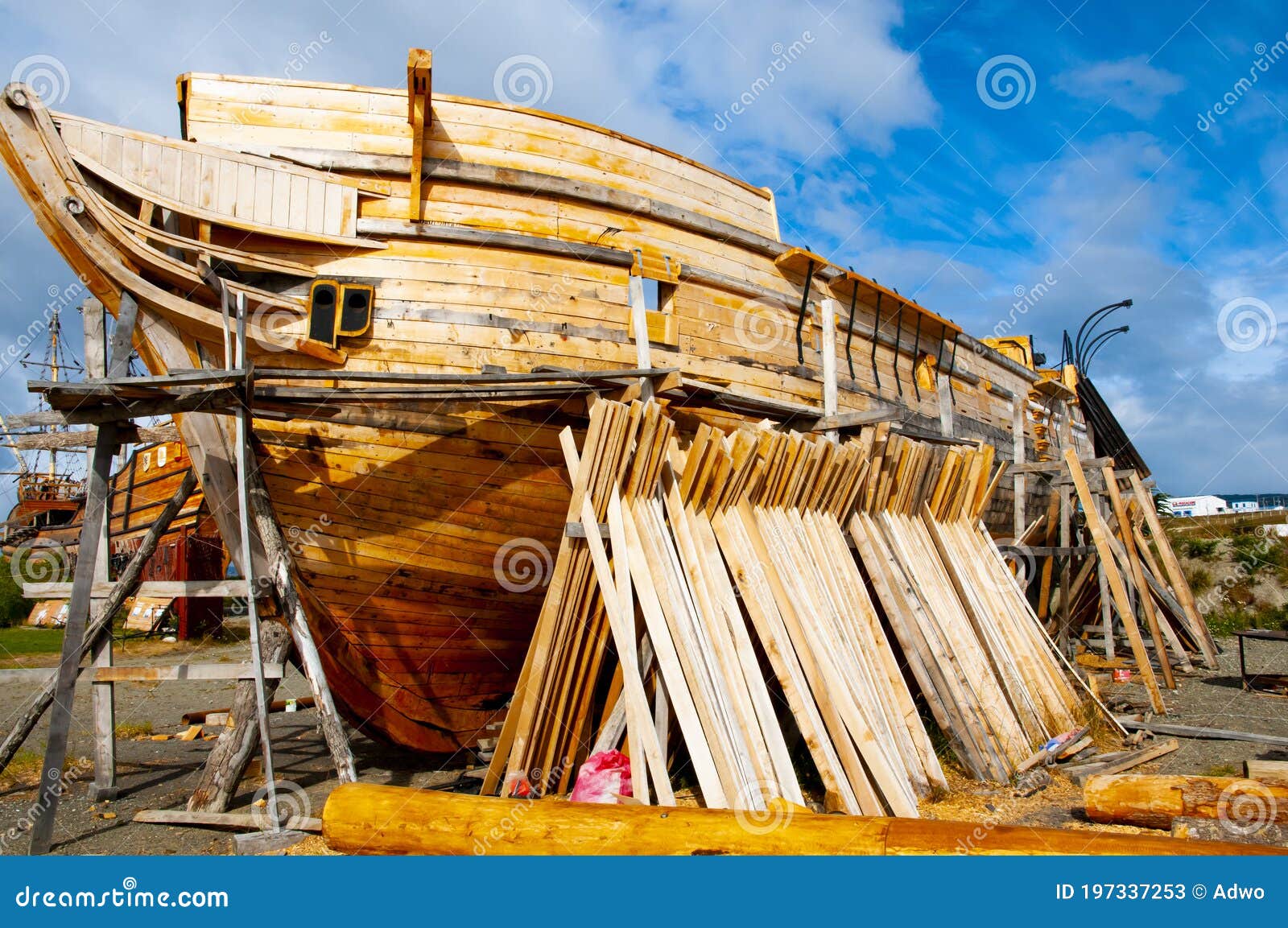 Construction of a Ship stock image. Image of architecture - 197337253