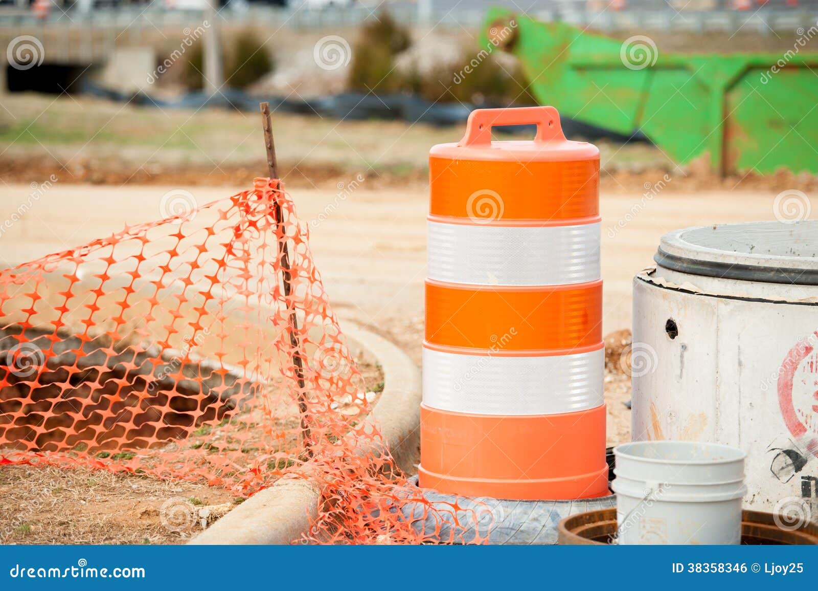 Construction Work Area with Heavy Equipment Stock Photo - Image of ...