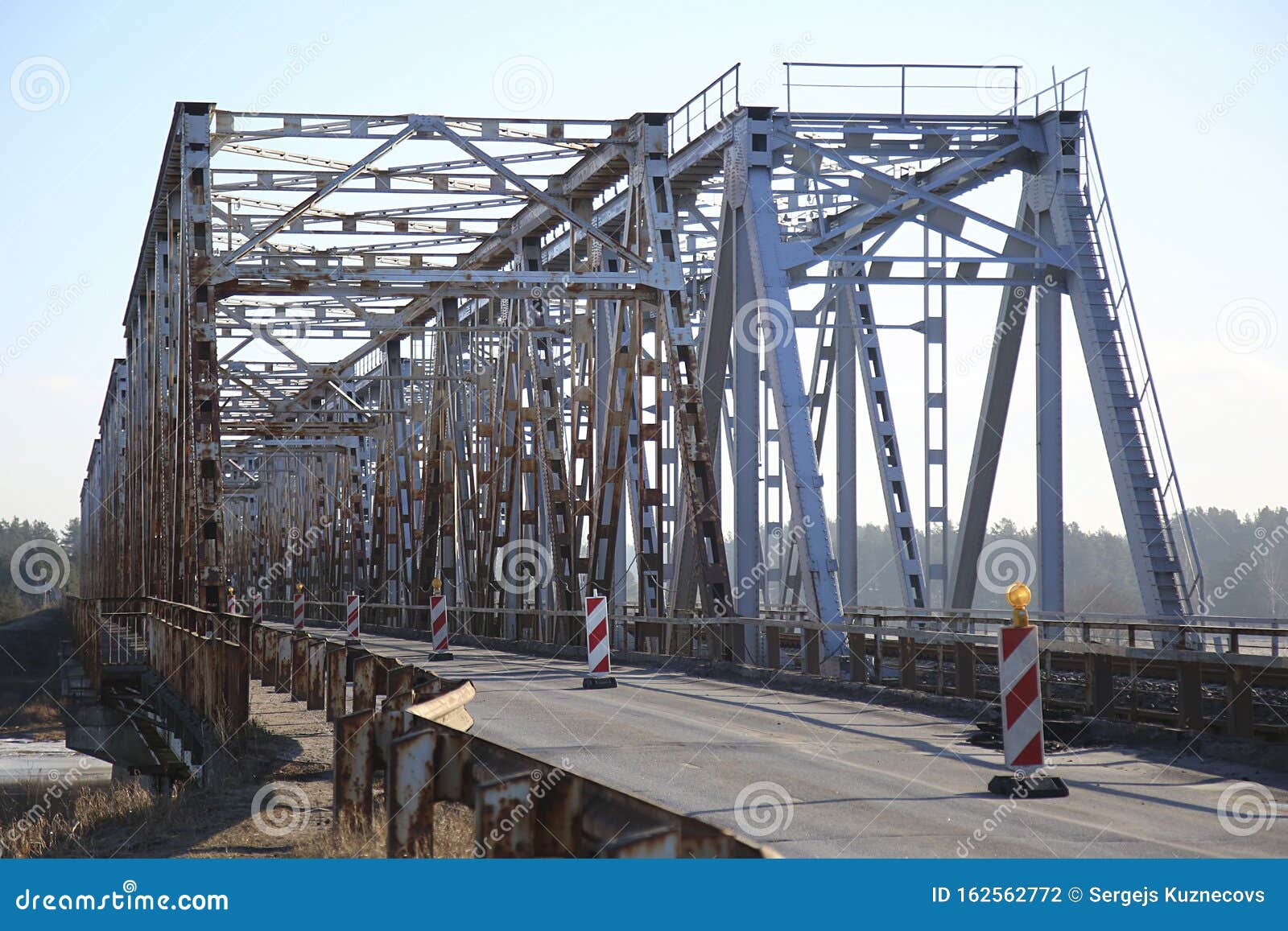 Construction Work on the Bridge Stock Photo - Image of machinery ...