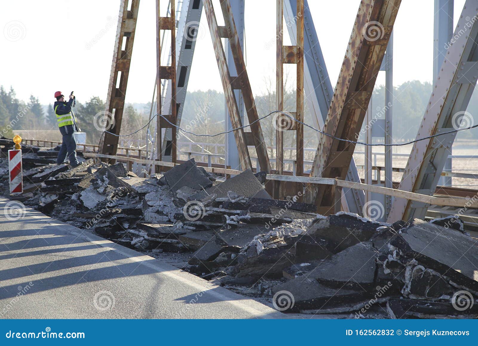 Construction Work on the Bridge Stock Photo - Image of regensburg ...