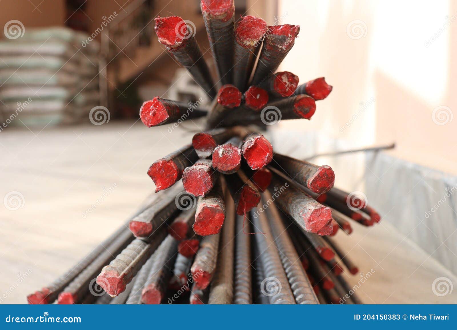 Construction Work Cement Bricks Workers Labour Day Iron Rods Stock ...