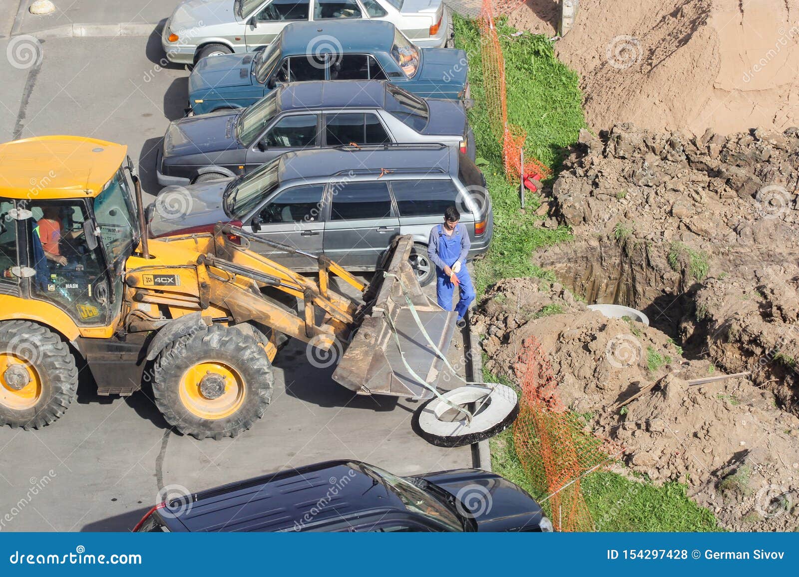 Construction Work in a Confined Space Editorial Stock Photo - Image of ...
