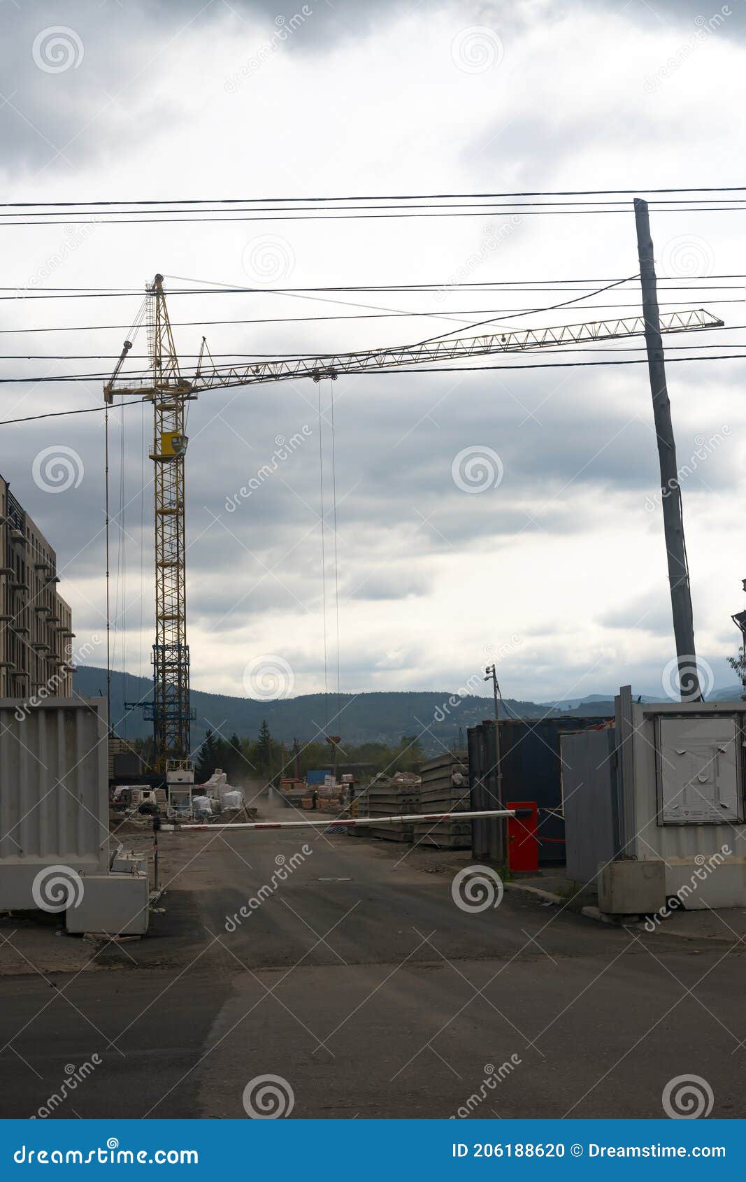 Construction Work at a Construction Site. Closed Area with a Gate Stock ...