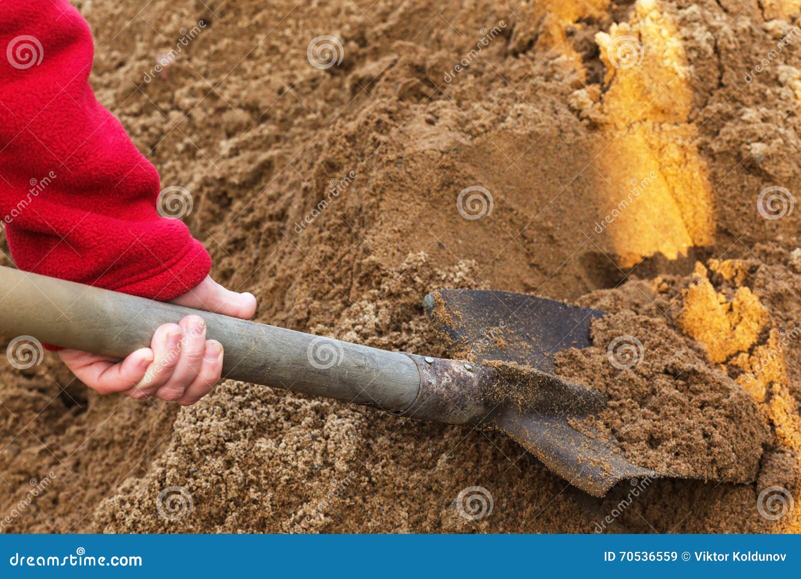 Construction Work in the Countryside. Pile of Yellow Sand Stock Image ...