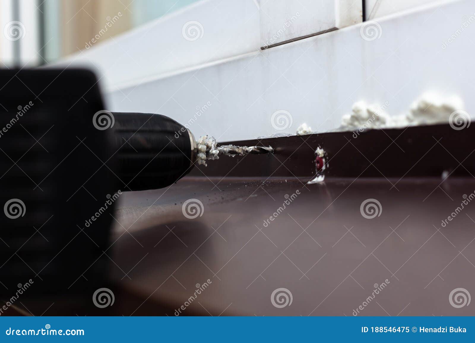 Construction Work - Drilling Holes. Stock Image - Image of hole, home ...