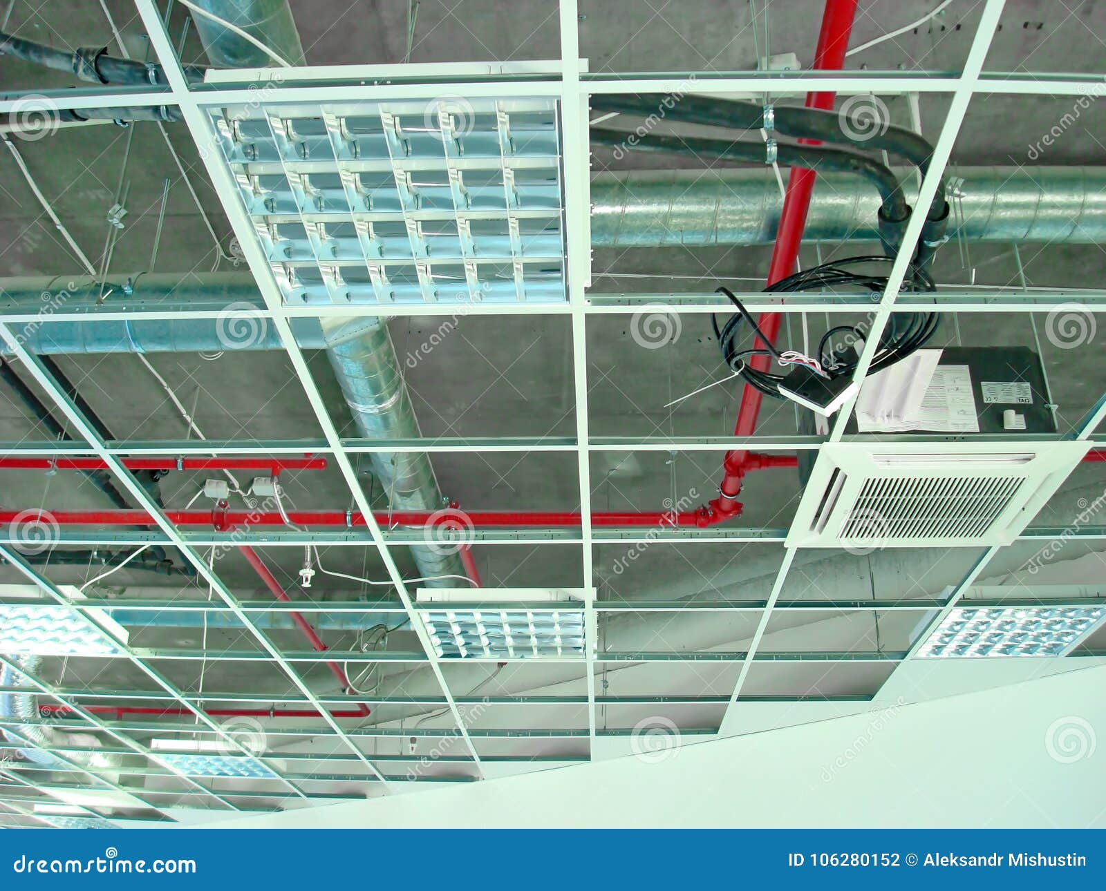 Mounting Suspended Ceiling Frame Stock Photo - Image of support, hall ...