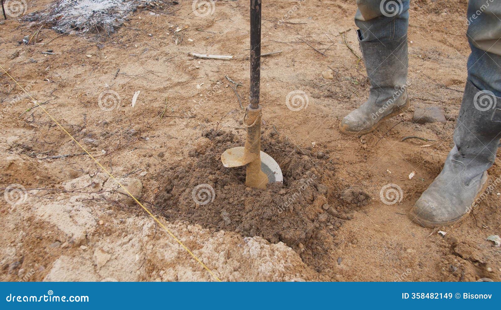 Construction Work on the Ground Stock Image - Image of labor, tool ...