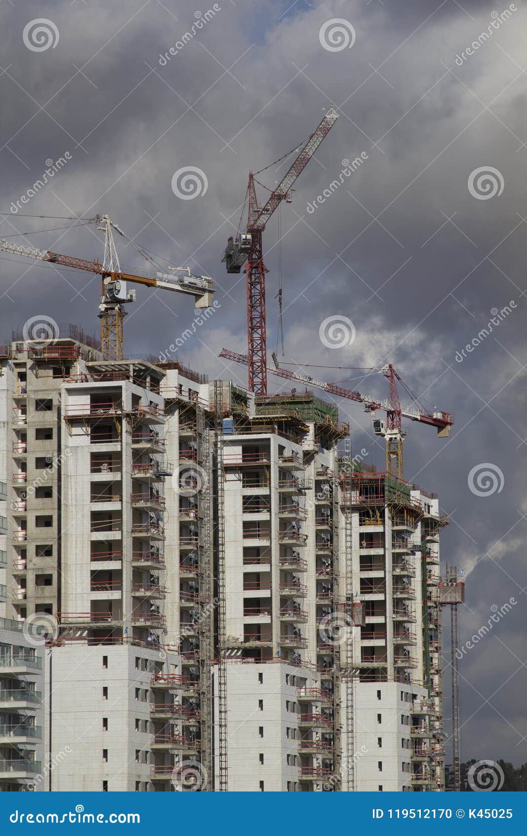 Construction Work of High-rise Constructions Site Stock Photo - Image ...