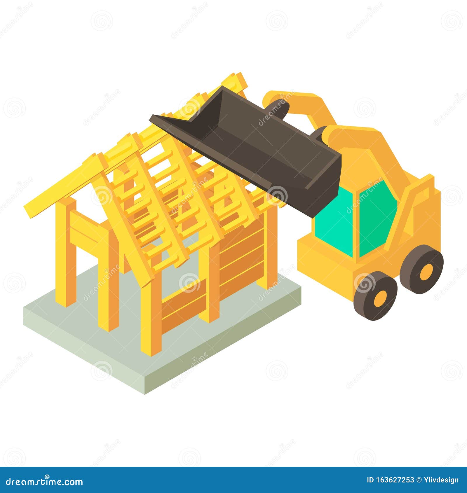 Construction Work Icon, Isometric Style Stock Vector - Illustration of ...