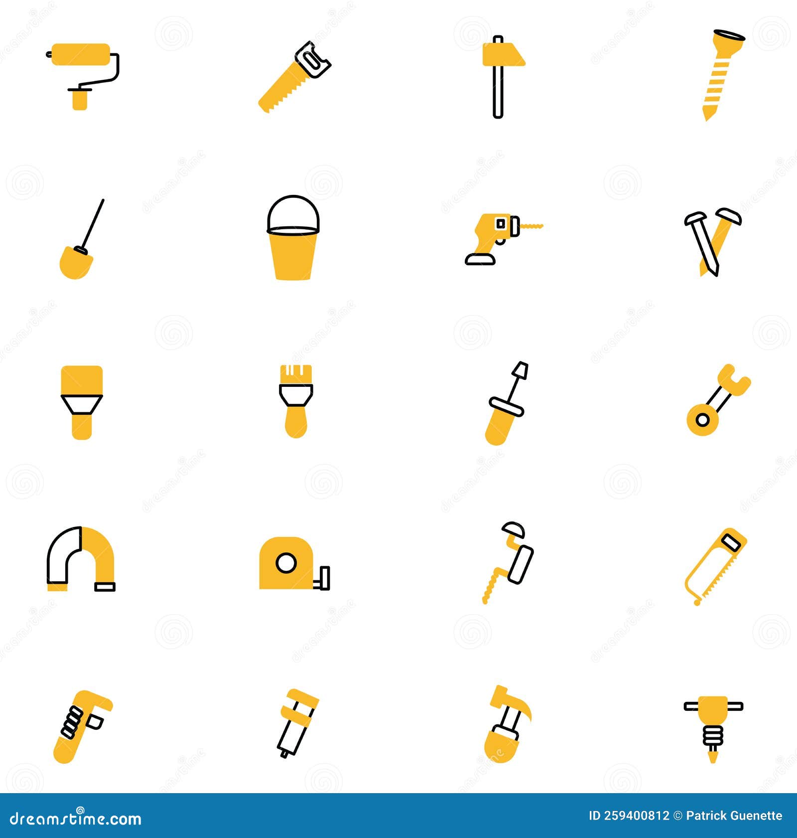Construction work, icon stock vector. Illustration of service - 259400812