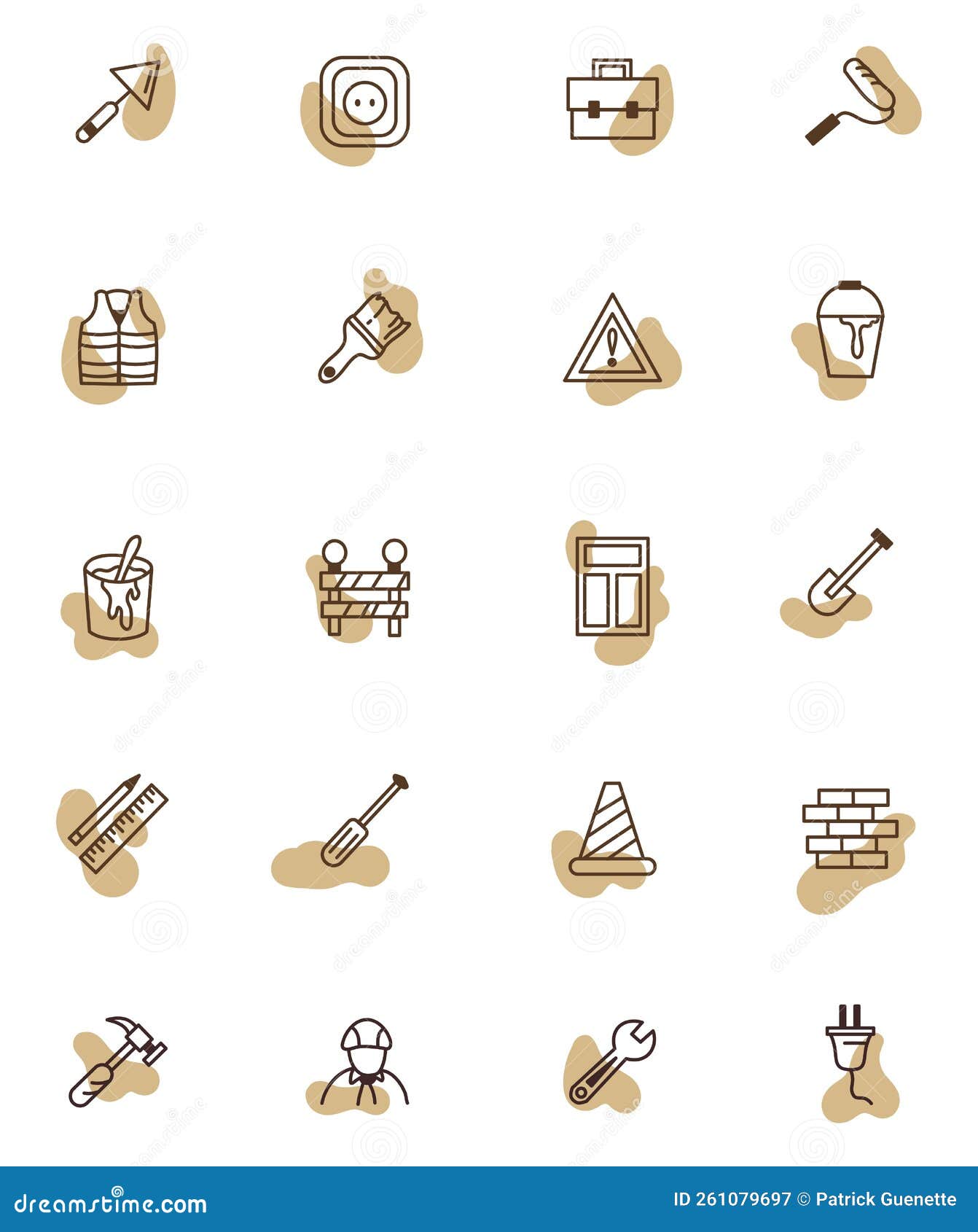 Construction work, icon stock vector. Illustration of wheel - 261079697