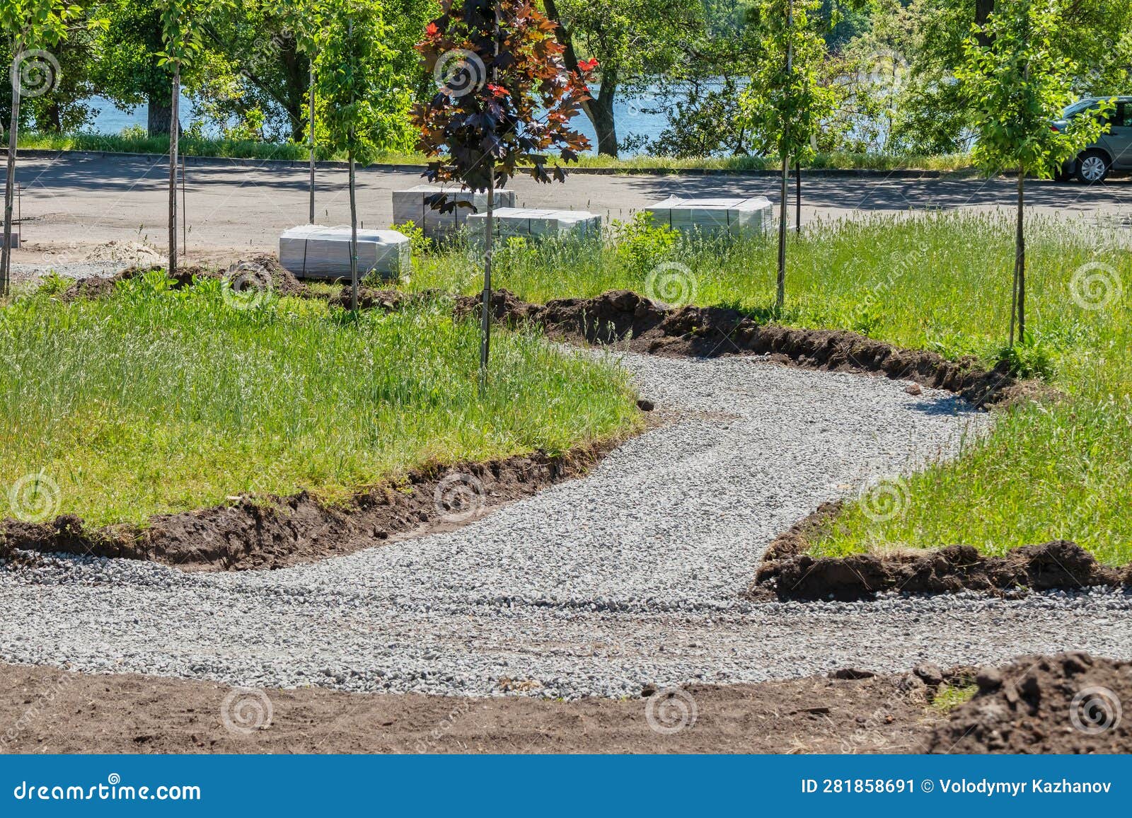 Construction Work on Laying Footpaths and Sidewalks on the Street or in ...