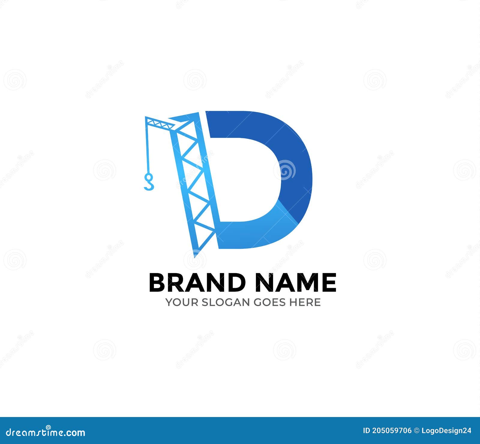 D Construction Logo Design Concept Stock Vector - Illustration of ...
