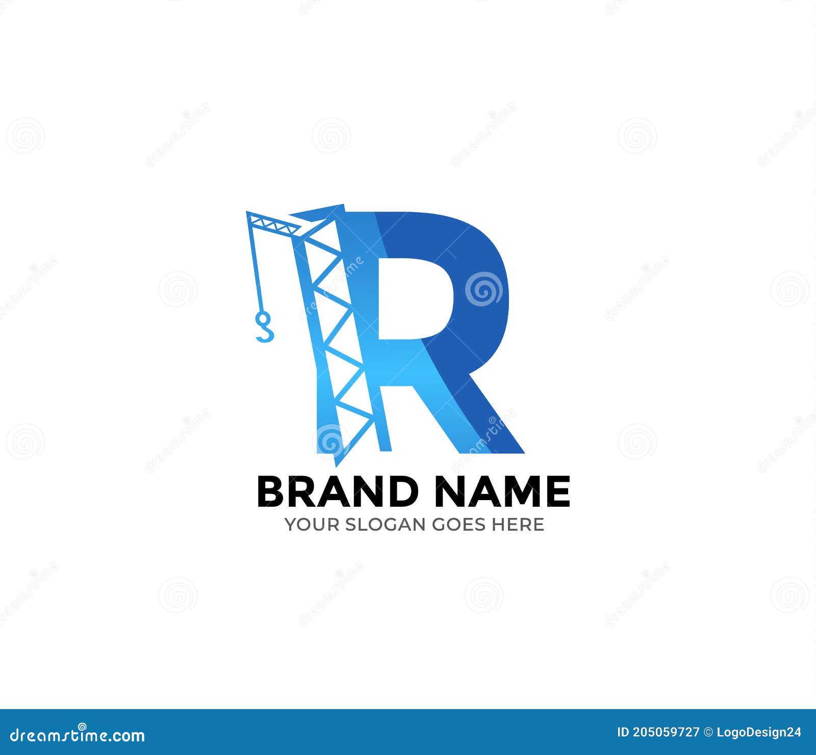 R Construction Logo Design Concept Stock Vector - Illustration of home ...