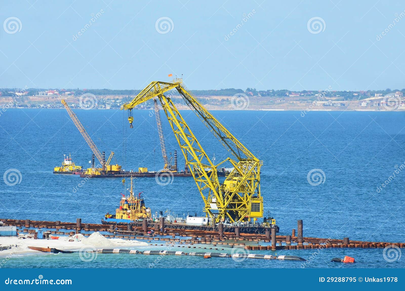 Construction Work of New Terminal in Port Stock Image - Image of ...