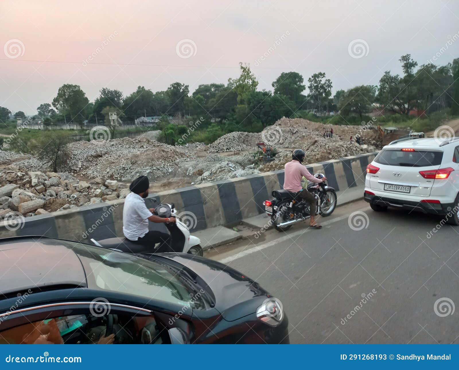 Construction Work in Progress - Overhead Highway Bridge is Being ...