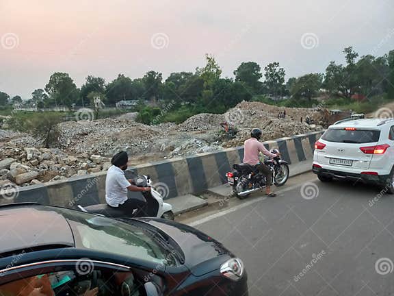 Construction Work in Progress - Overhead Highway Bridge is Being ...