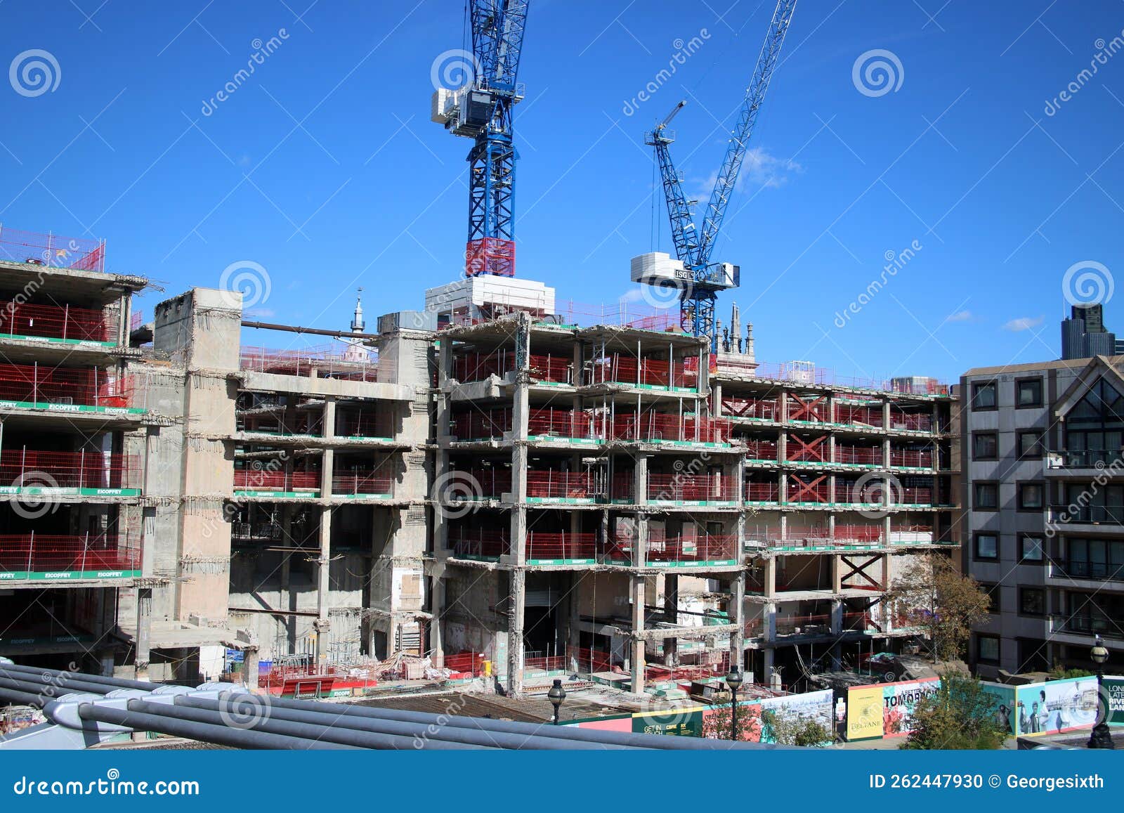 Construction Work in Progress by River Thames Editorial Image - Image ...