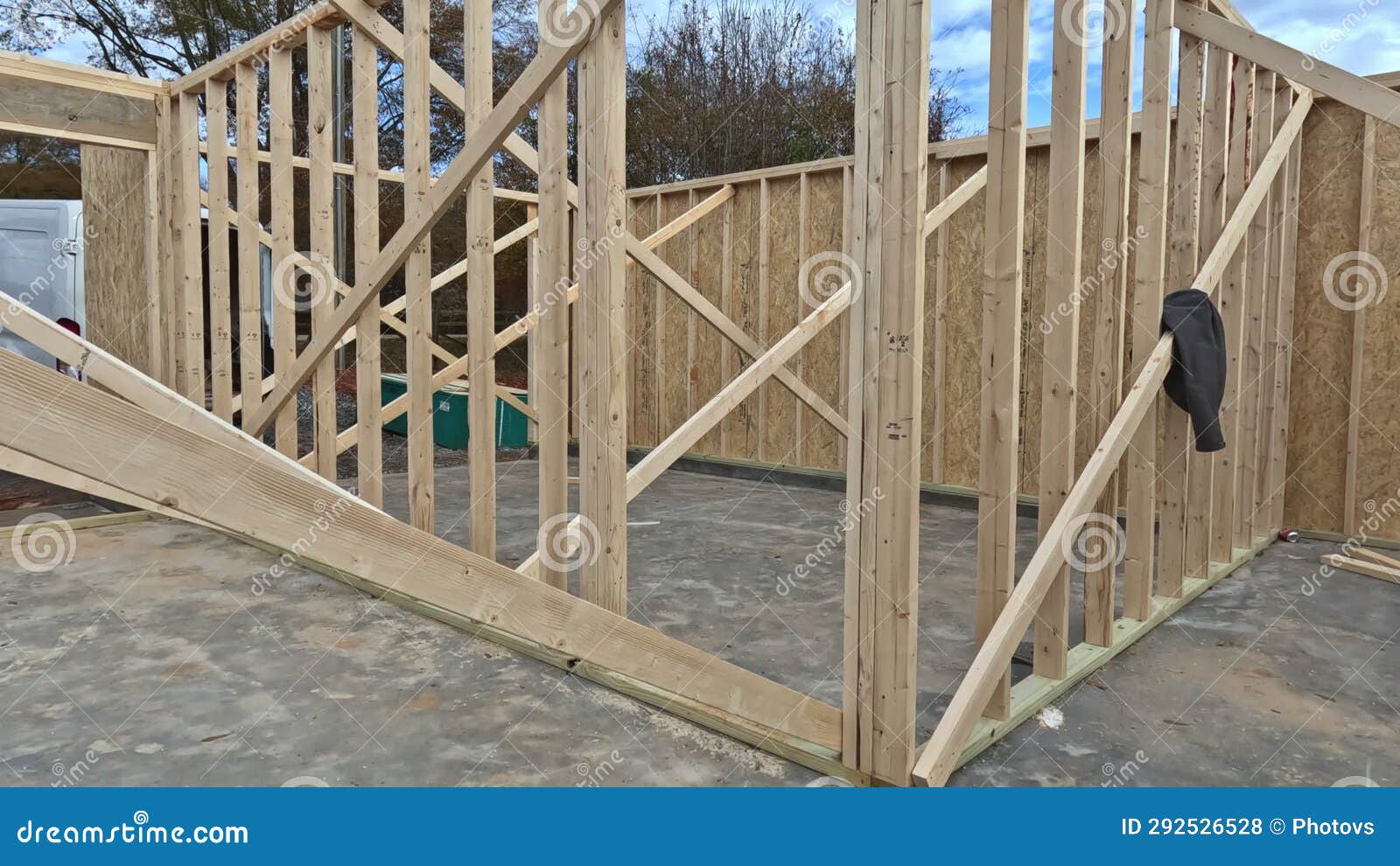 Construction Work in Progress an Unfinished House with Wooden Framing ...