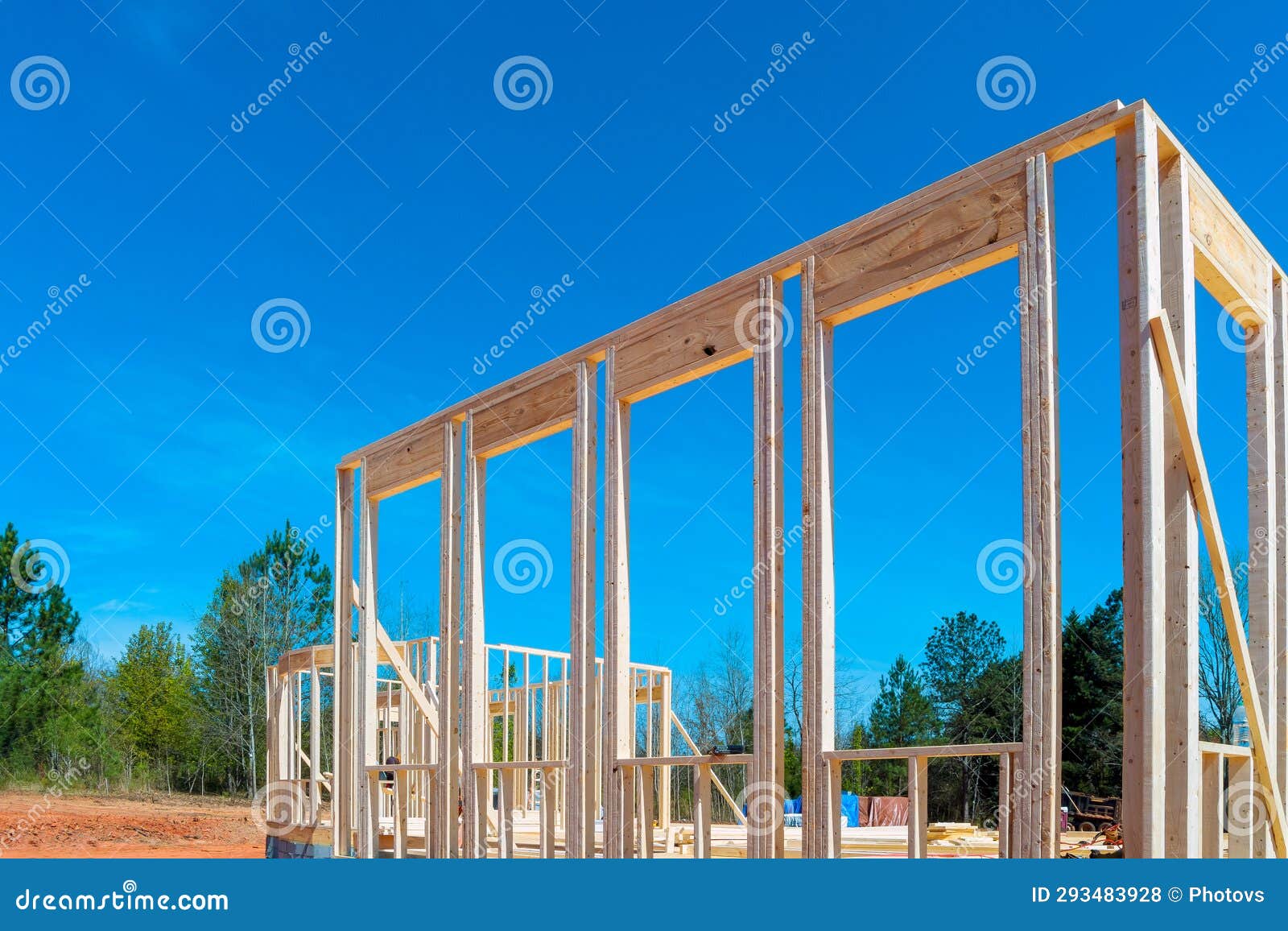 Viewing Construction Work in Progress on an Unfinished House with ...