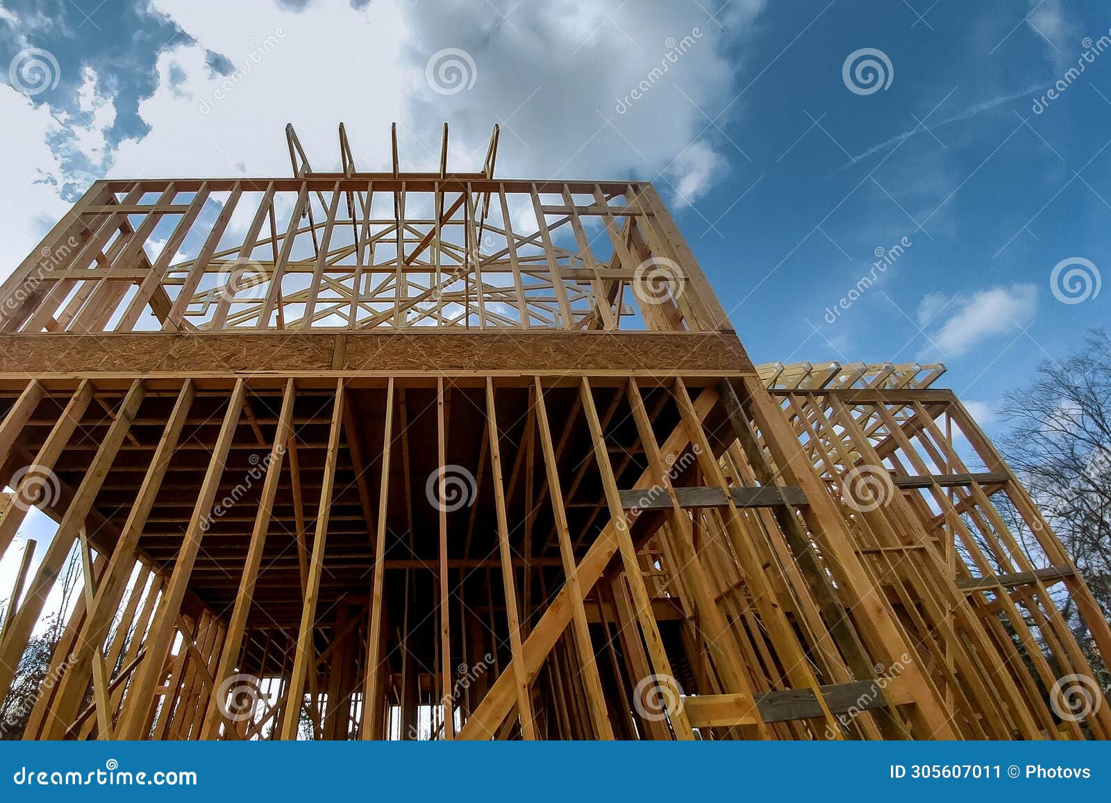 Viewing Construction Work in Progress on an Unfinished House with ...
