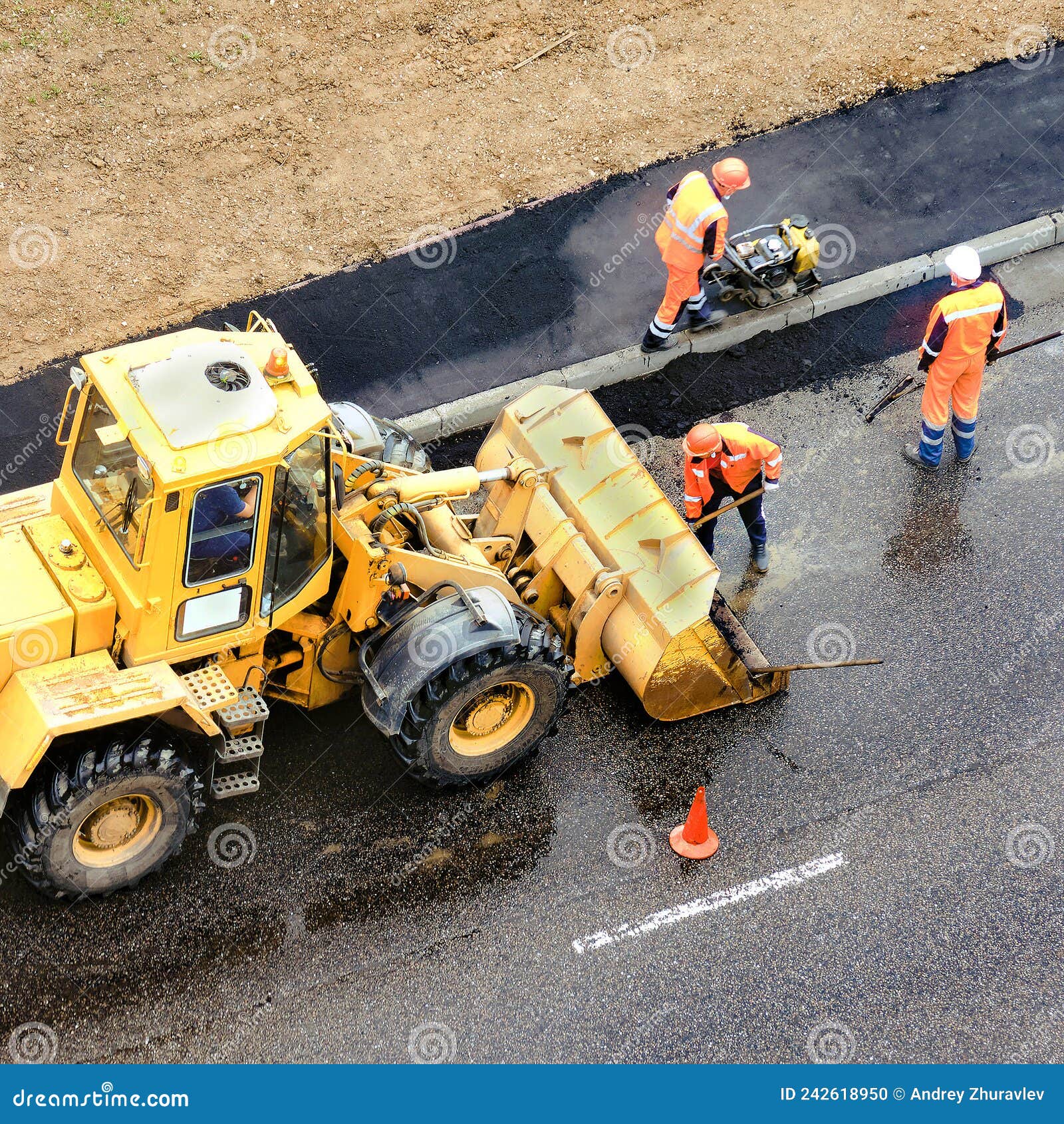 Construction Work on the Reconstruction of the Sidewalk with the ...