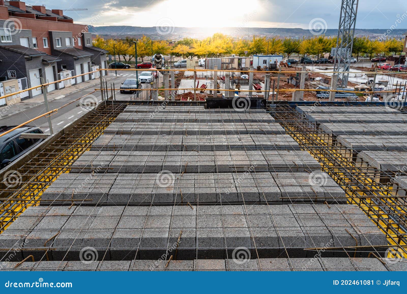 Construction Work on a Reinforced Concrete Slab Stock Image - Image of ...