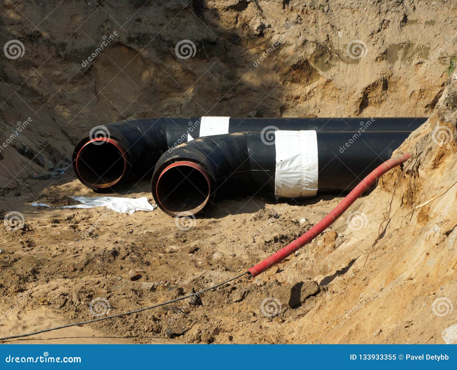 Construction Work. Pipe Laying. Repair of Communications Stock Image ...